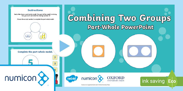 👉 Combining 2 Groups Part-Whole Model PowerPoint Numicon Shape
